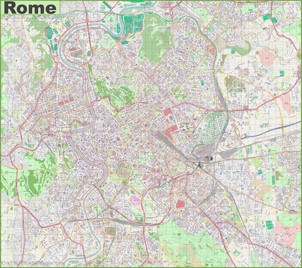 Mappa di Roma - Via mappa del centro di Roma (Lazio - Italia)